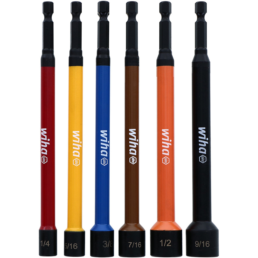 Wiha 6 Piece Color Coded Magnetic Nut Setter SAE Set - GME Supply